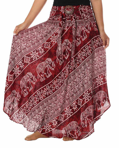 BURGUNDY GYPSY ELEPHANT SKIRT – Lannaclothesdesign Shop