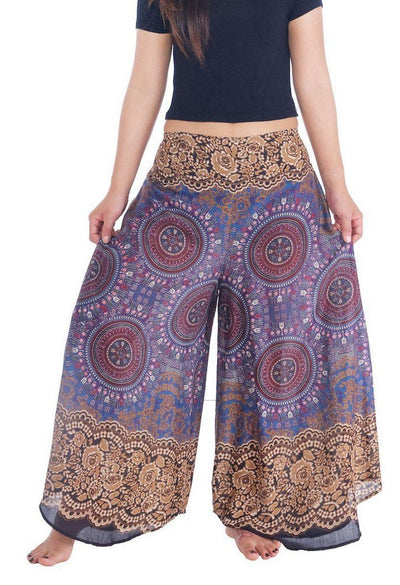 Women's Palazzo Pants: Boho Wide Leg Trousers – Lannaclothesdesign Shop