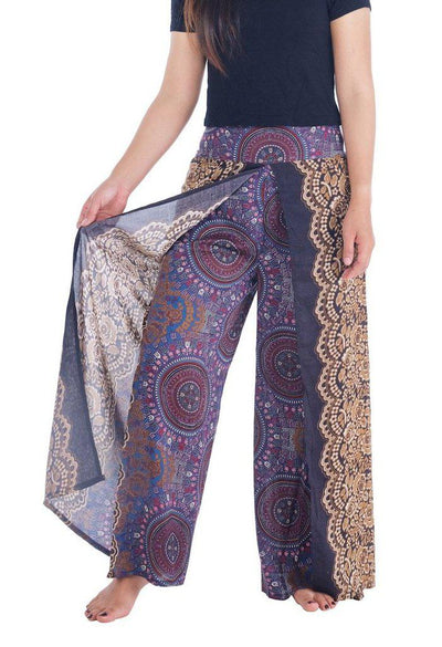 Women's Palazzo Pants: Boho Wide Leg Trousers – Lannaclothesdesign Shop