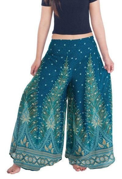 Women's Palazzo Pants: Boho Wide Leg Trousers – Lannaclothesdesign Shop